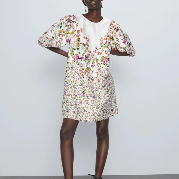 Zara | Dresses | Zara Print Dressmulticolorfloral273244 | Poshmark